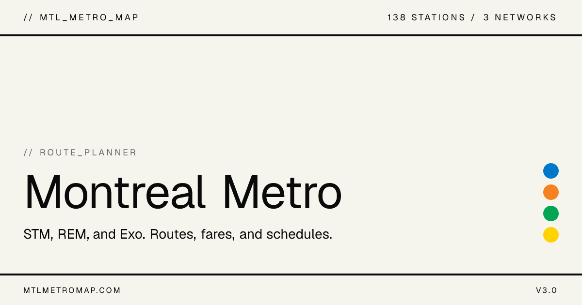 Montreal Metro Map: Routes, Stations, Fares | STM, REM, Exo