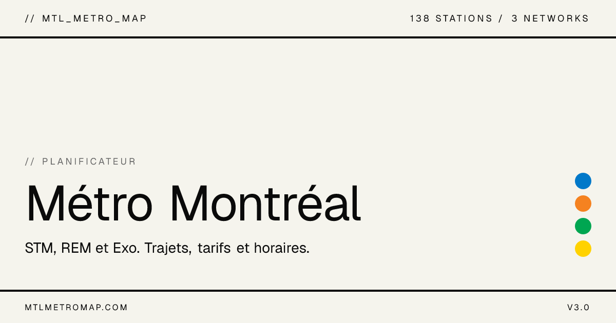 Métro Montréal : Itinéraire, Trajet, Horaires | STM, REM, Exo